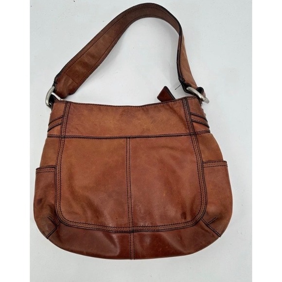 Fossil | Bags | Fossil Genuine Leather Hobo Shoulder Bag Purse Brown ...